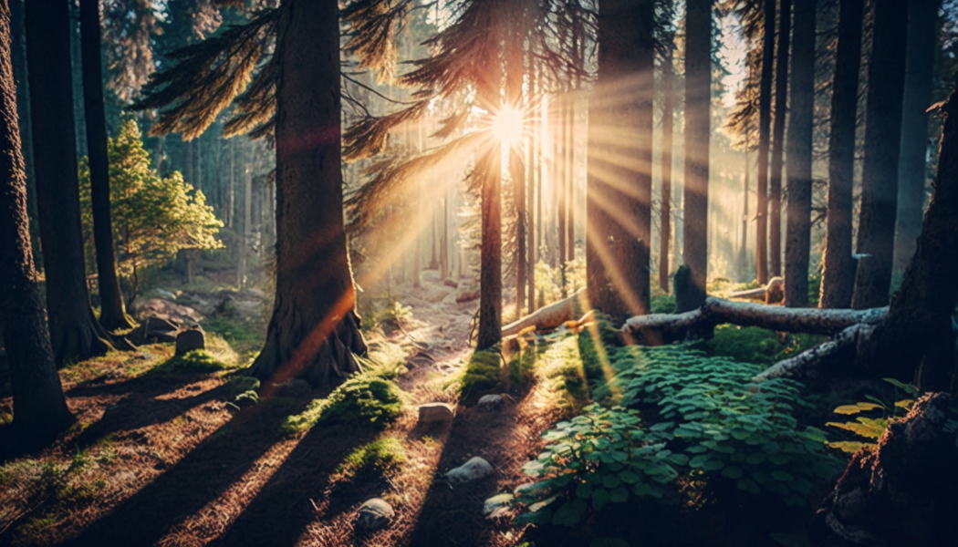 Adding a lens flare to sunbeams in a forest in MidJourney - Prompt Hero.Ai
